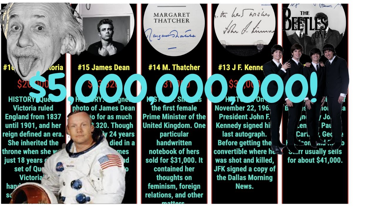 MOST EXPENSIVE AUTOGRAPHS IN THE WORLD | AUCTION PRICES - YouTube