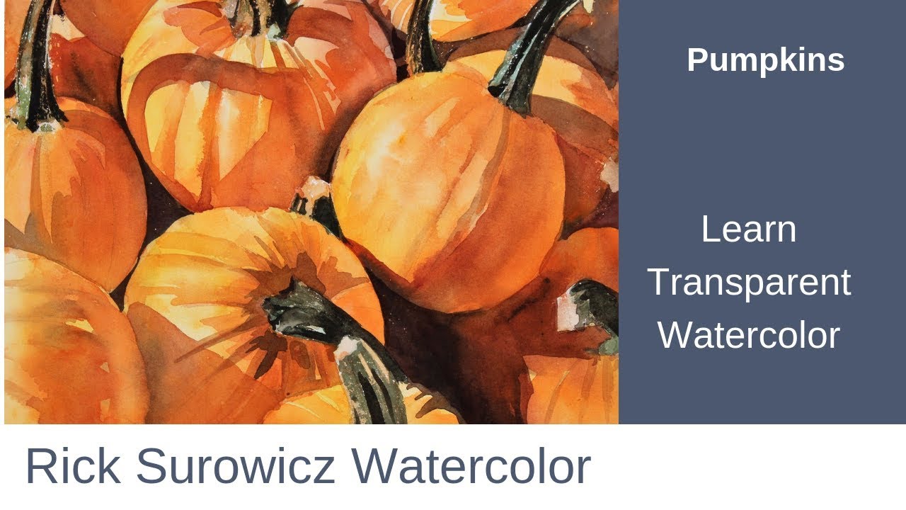 Watercolor Tutorial "Pumpkins" Narrated Step by StepTutorial - YouTube