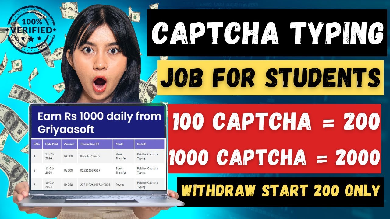 Captcha Typing Job For Students | Typing Job For Beginners | Best ...