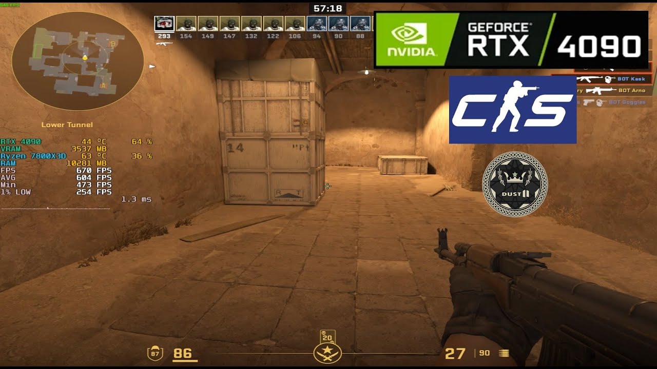 CS2 : RTX 4090 24GB | RYZEN 7 7800X3D | 4:3 1440x1080p Competitive ...