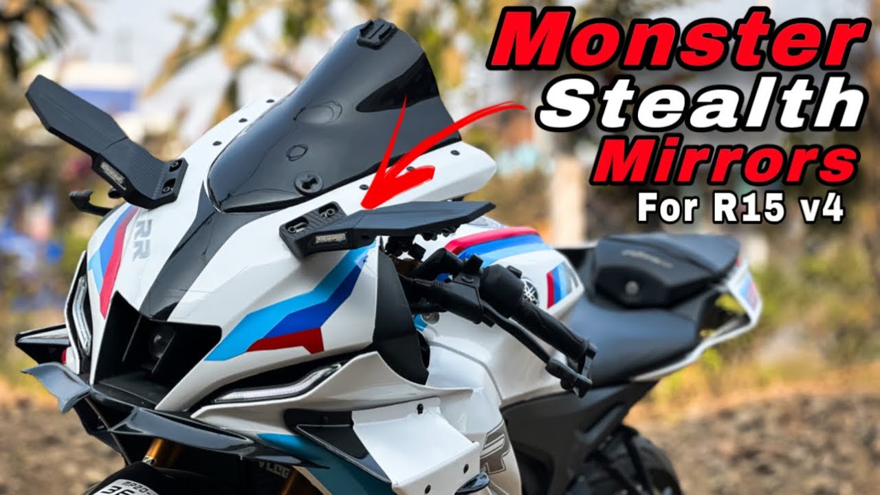 NEW MODIFICATIONS ON MY R15 V4 M.⚡️( Monster stealth mirrors with LED ...