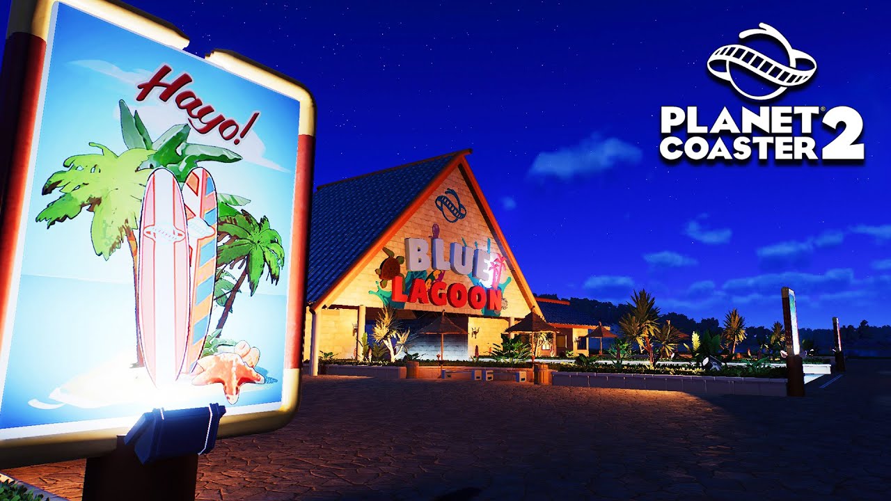 Das ist der Eingang zum Blue Lagoon Water Park! - - Planet Coaster 2 ...