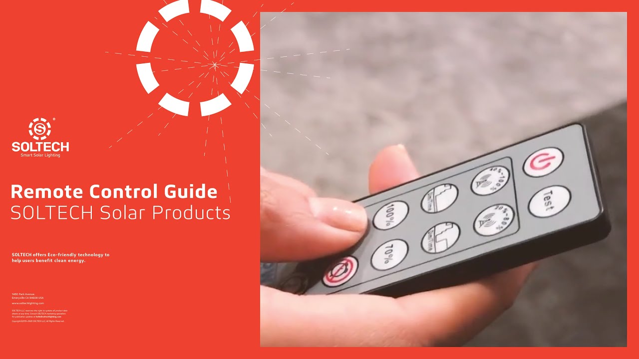 Remote Control Guide by SOLTECH Solar Lighting | Commercial Solar lighting - YouTube