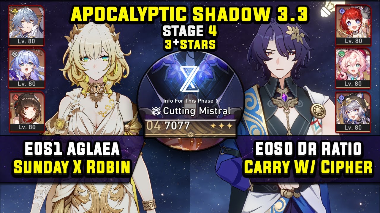 E0 Aglaea Carry & E0 Dr Ratio Carry W/ Cipher (3 Stars) Apocalyptic Shadow 4 Honkai Star Rail 3. ...