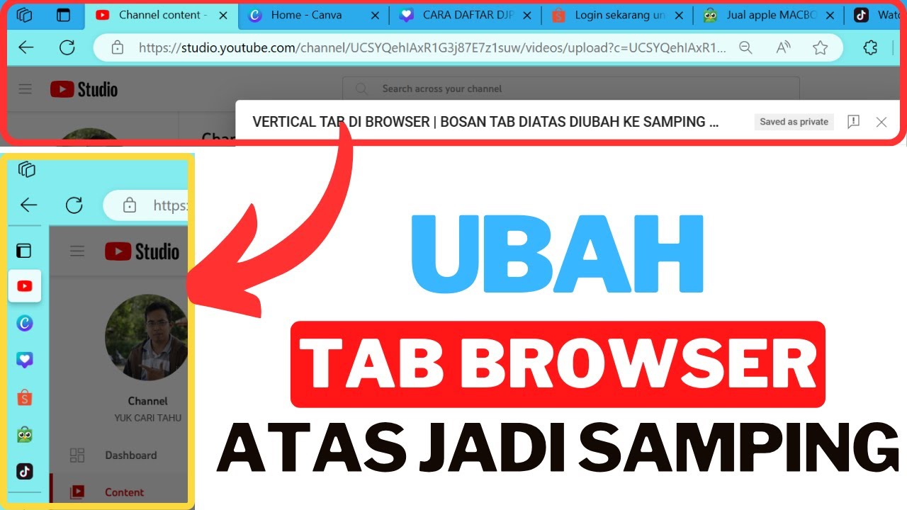 VERTICAL TAB DI BROWSER | BOSAN TAB DIATAS DIUBAH KE SAMPING UNTUK TAB ...