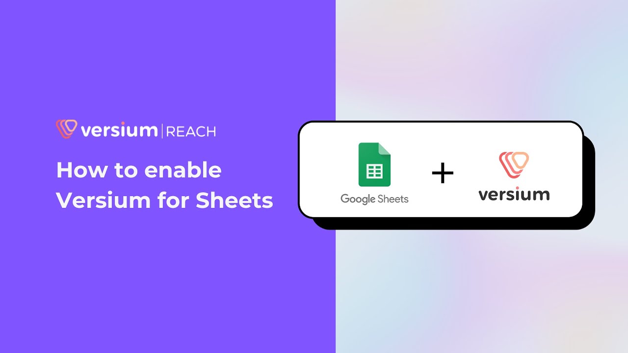 How to Enable Versium for Sheets - YouTube