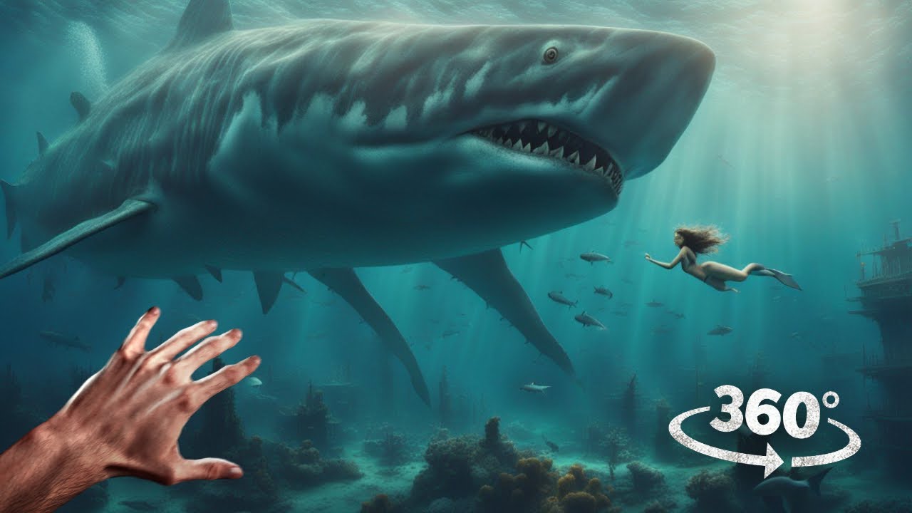 360° Dive to Titanic Wreck and Survive Megaladon Shark, Mermaids ...