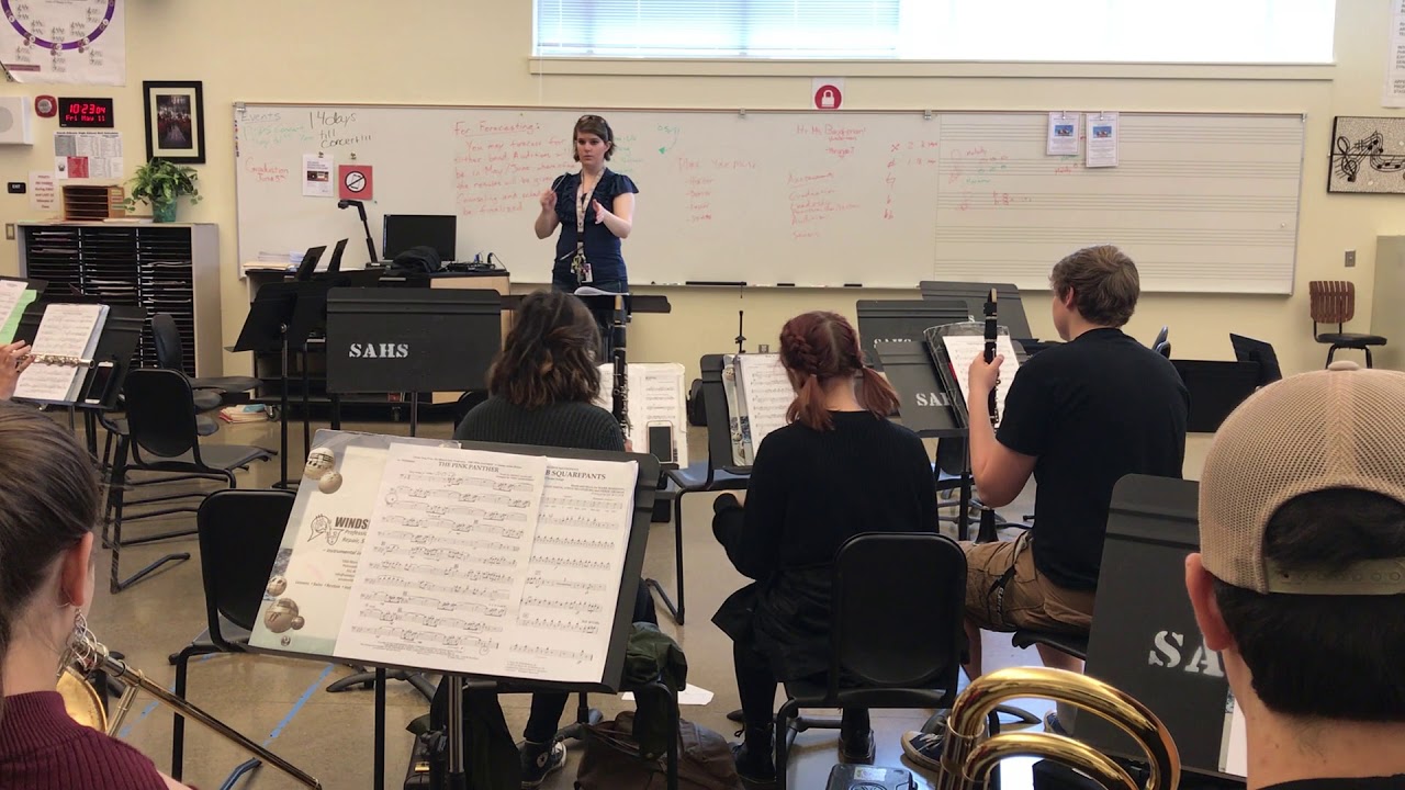 Anna Baughman--conducting South Albany HS Wind Ensemble - YouTube