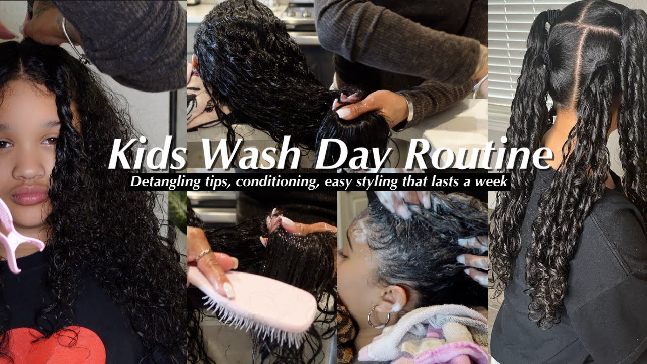 kids curly wash & style routine| thick natural hair - YouTube