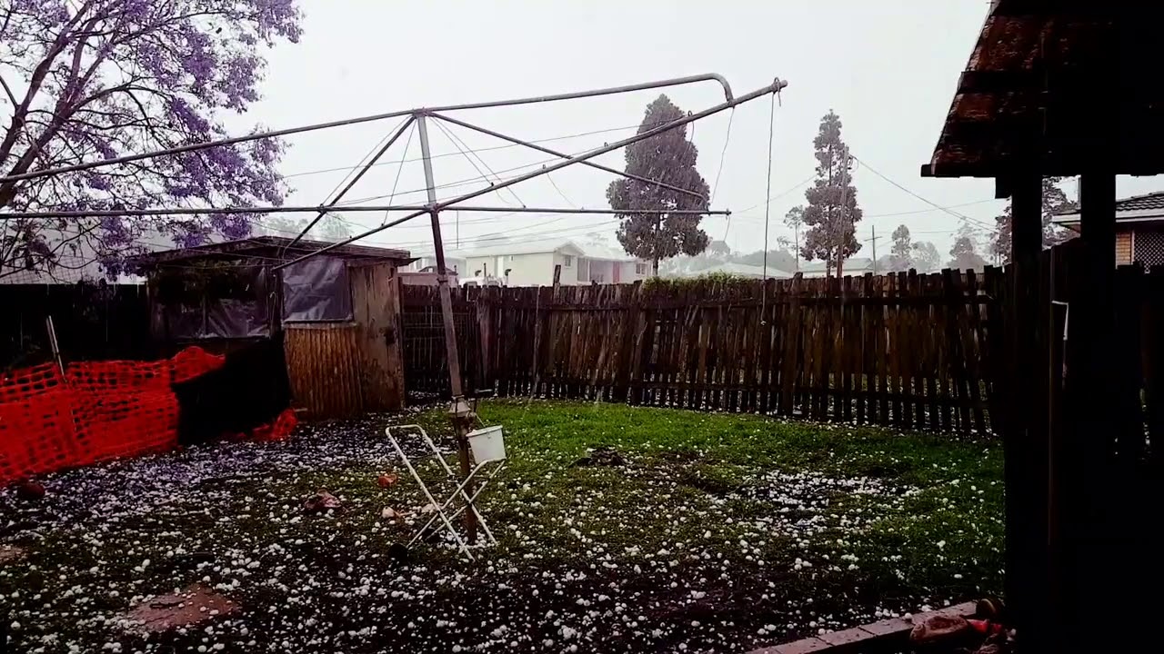 Large Hailstones Fall Amid Severe Weather Storm Warnings - YouTube