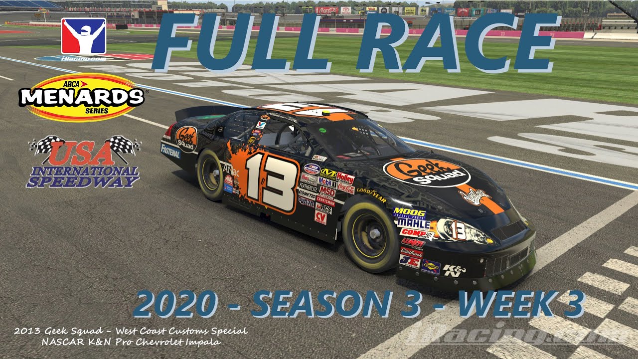 iRacing Arca Menards Series - 2020-S3-W3 - USA International Speedway ...