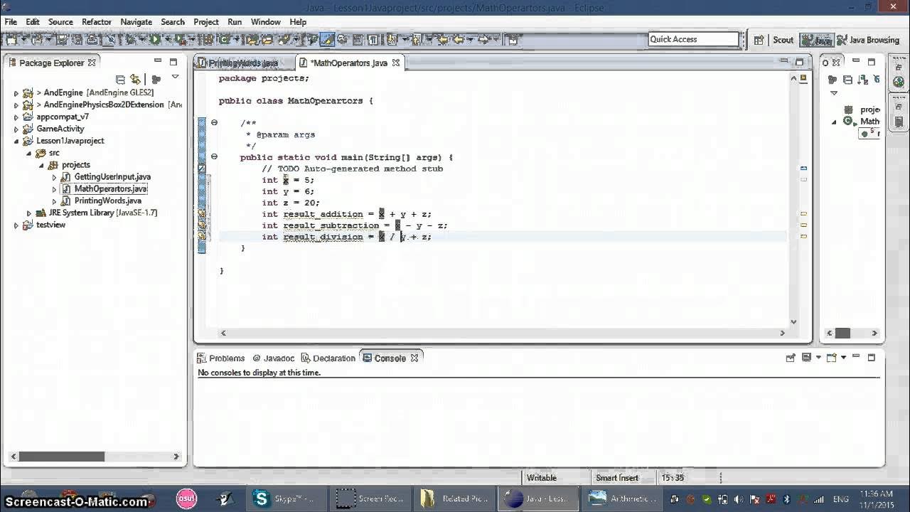 Java Tutorial Lesson 5 - Mathematical Operators - YouTube