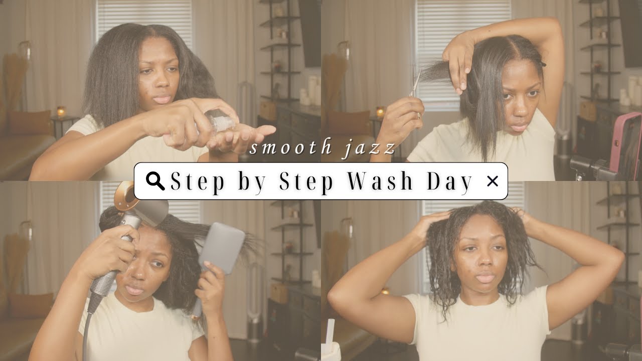 Full Wash Day Routine | Step by Step Silk Press Process | Niara Alexis ...
