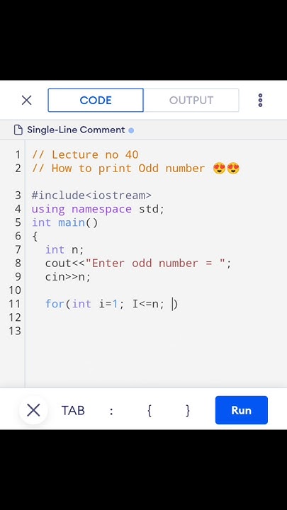 Learn C++|Lecture no 40||How to print Odd number||#Coding C++ #Programming #C++ Full course ...