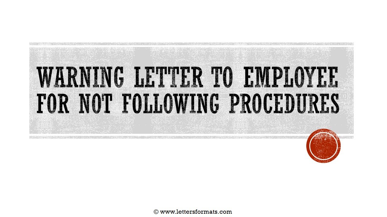 How to Write a Warning Letter to Employee for Not Following Rules - YouTube