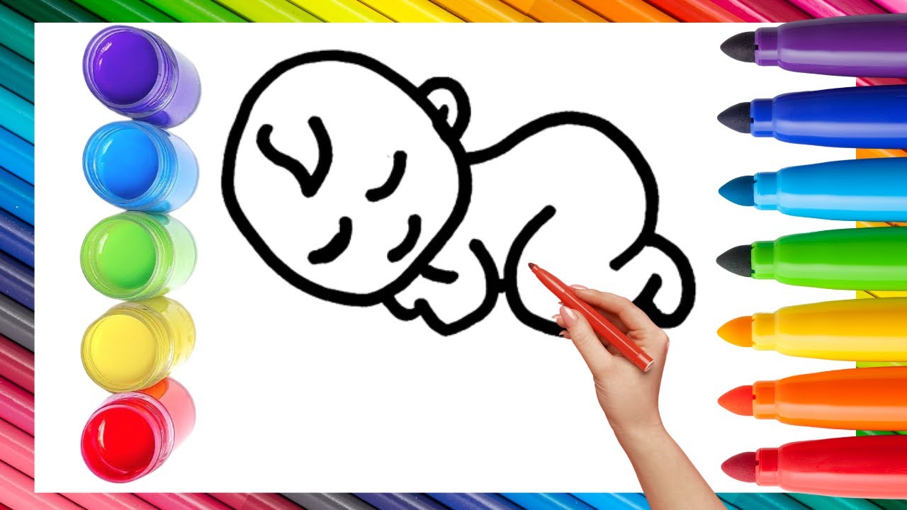 How to Draw new Born Baby || Easy Drawing baby Step by Step🎈 || Drawing ...