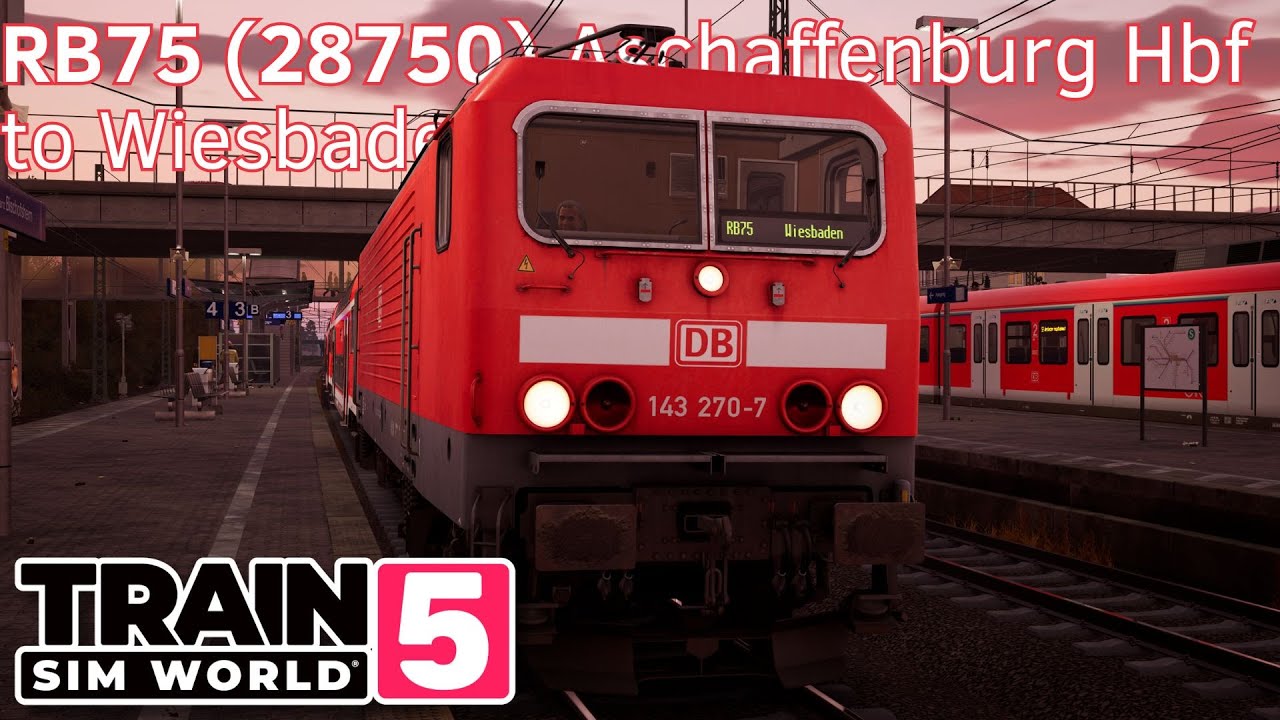 RB75 (28750) Aschaffenburg Hbf to Wiesbaden Hbf - Frankfurt S-Bahn - BR ...