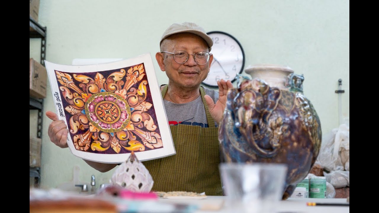 In The Studio: Traditional Cambodian Master Ceramist Yary Livan - YouTube