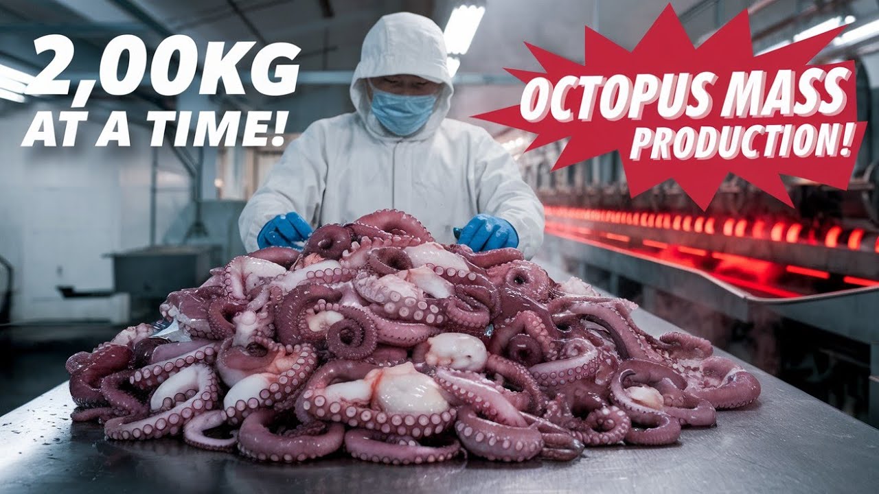 Produce 2,000KG at a time!! Parboiled Octopus Mass Production # ...