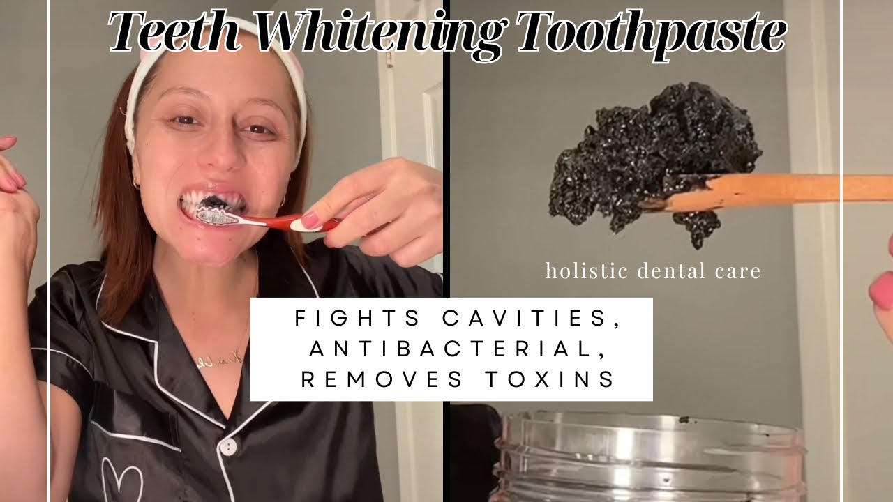 activated charcoal & turmeric whitening toothpaste. natural teeth ...