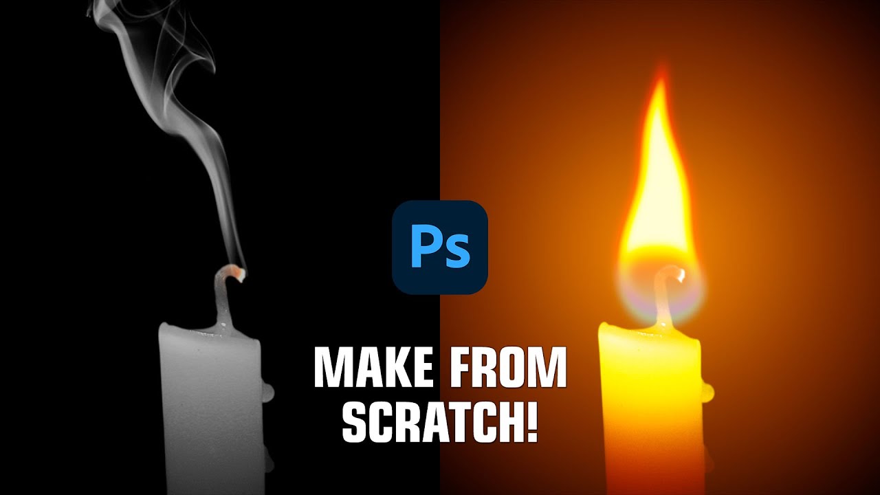 Make from scratch! The effect of the candle fire in Photoshop 2023 ...