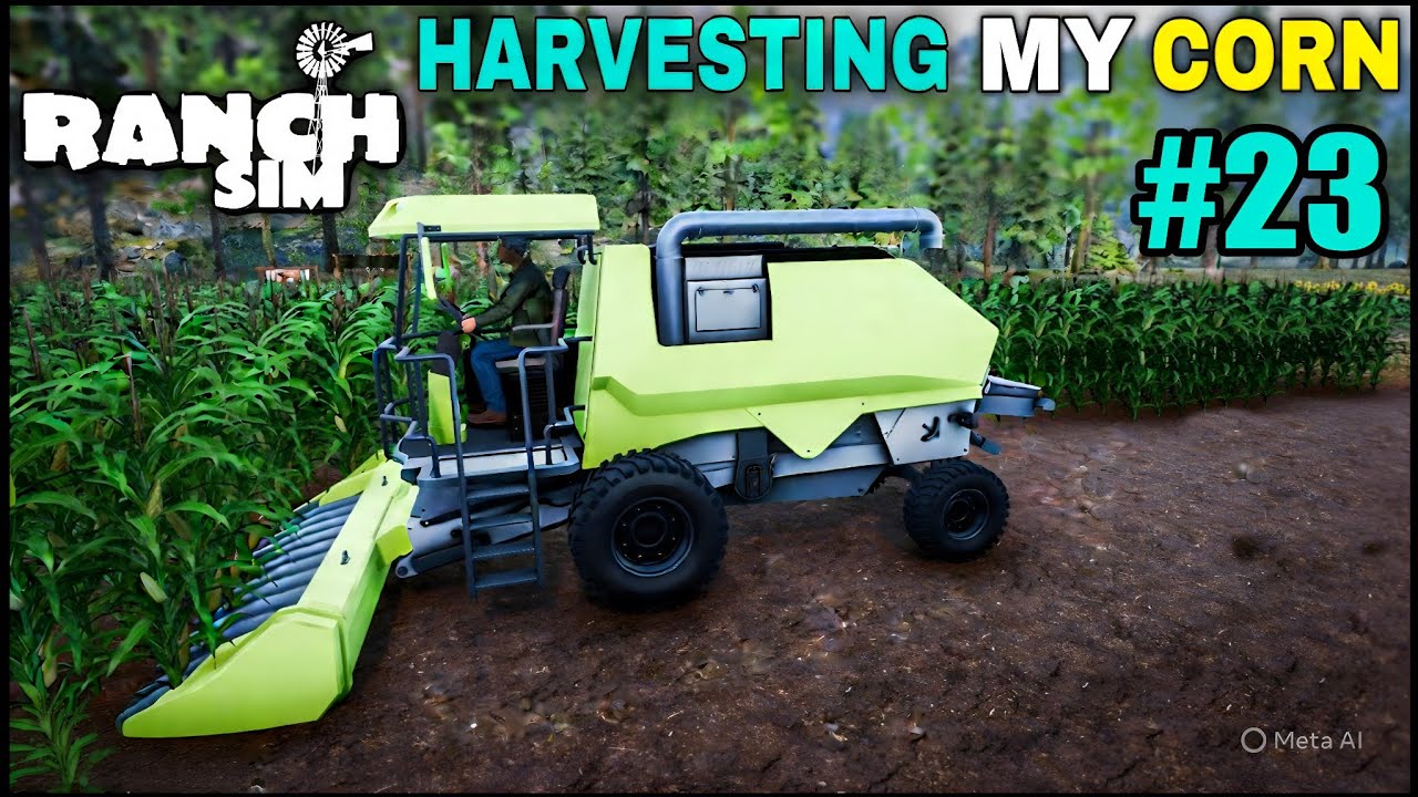 RANCH SIMULATOR GAMEPLAY! HARVESTING CORN AT MY RANCH #23 - YouTube