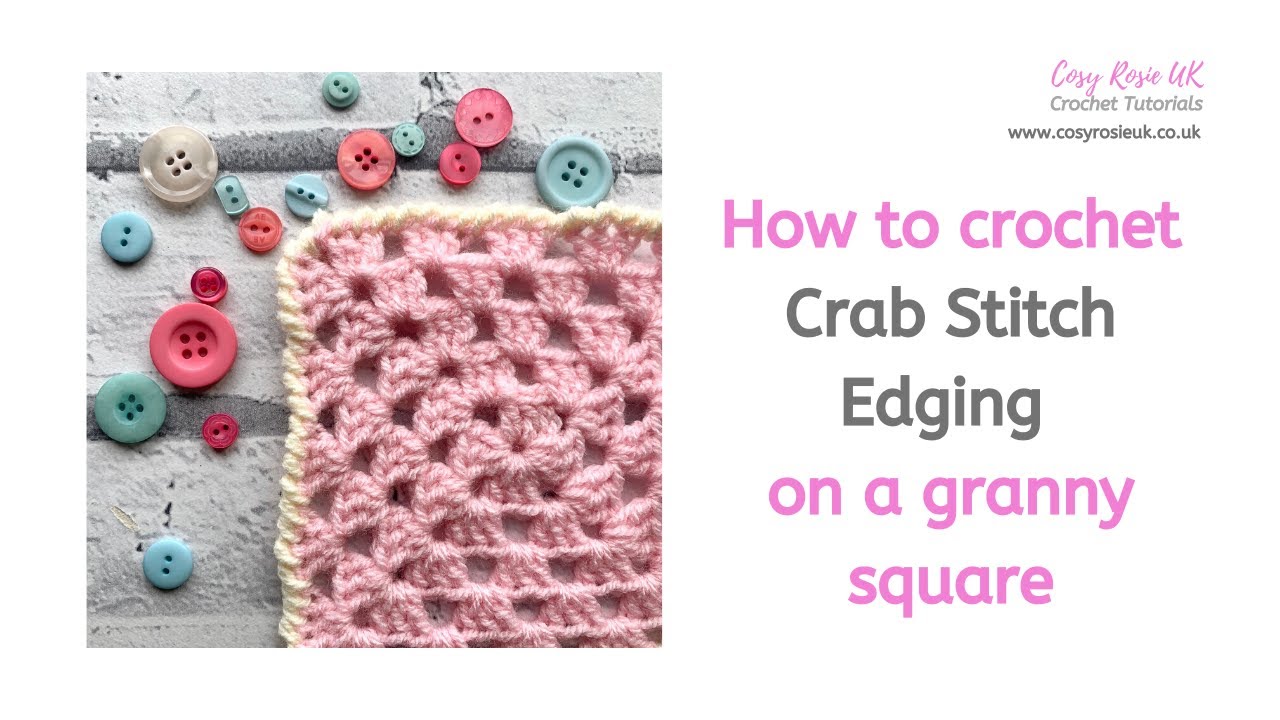 How To Crochet Crab Stitch Edging on a Granny Square - YouTube