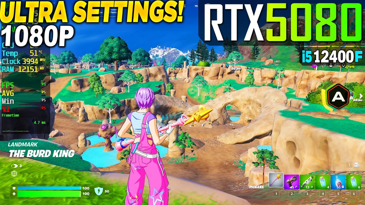 Fortnite Chapter 6 Season 4 RTX 5080 + İ5 12400F - 1080p Performance ...