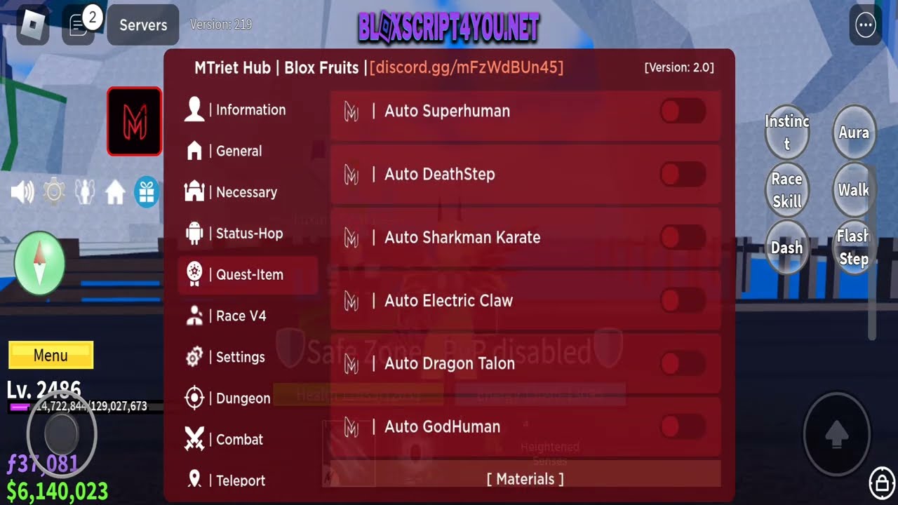 MTriet Hub Mobile Blox Fruits Script l Auto Farm Level, Auto Bone, Item ...