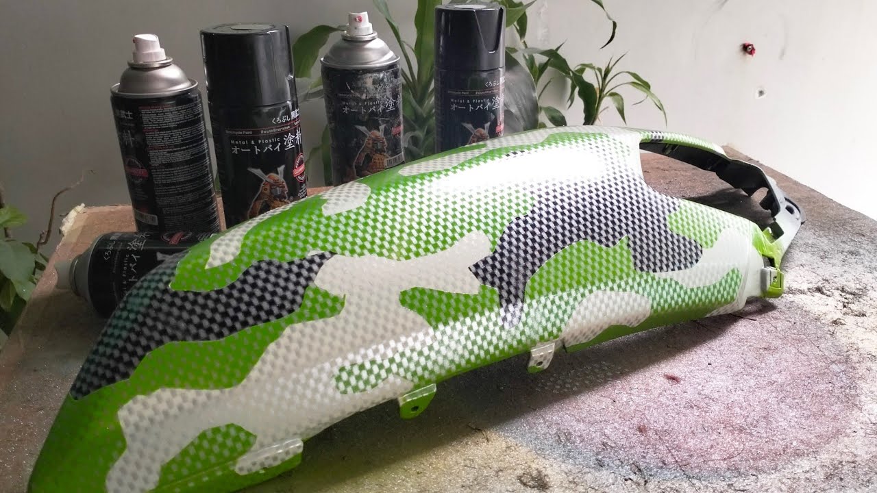 Fake Carbon over Camo DIY paint tutorial - YouTube