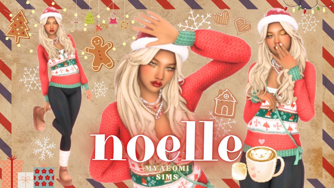 🎅🏽noelle stockings🎄- christmas sim 🎁 || sims 4 cas + cc links ♡ - YouTube
