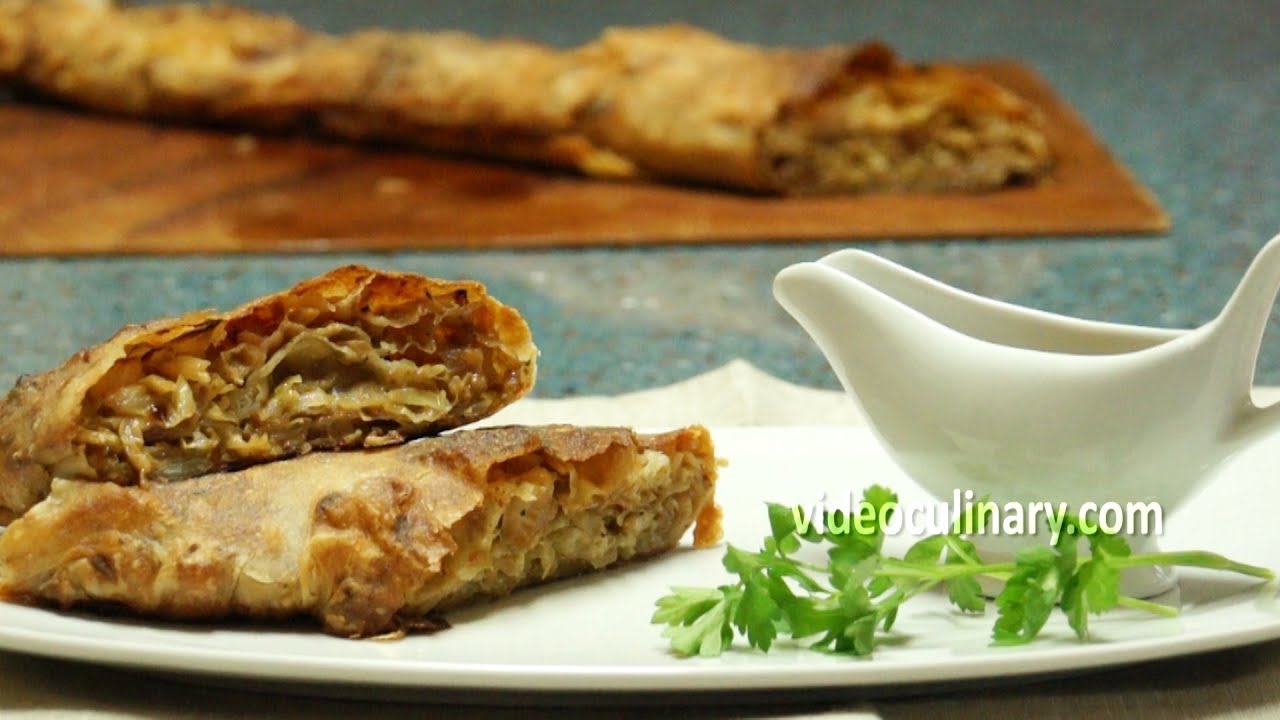Homemade Cabbage Strudel & Dough - From Scratch Recipe - YouTube