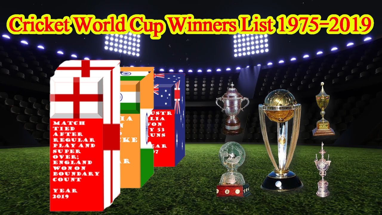 Cricket World Cup Winners List 1975-2019,ICC Men's Cricket World Cup,# ...