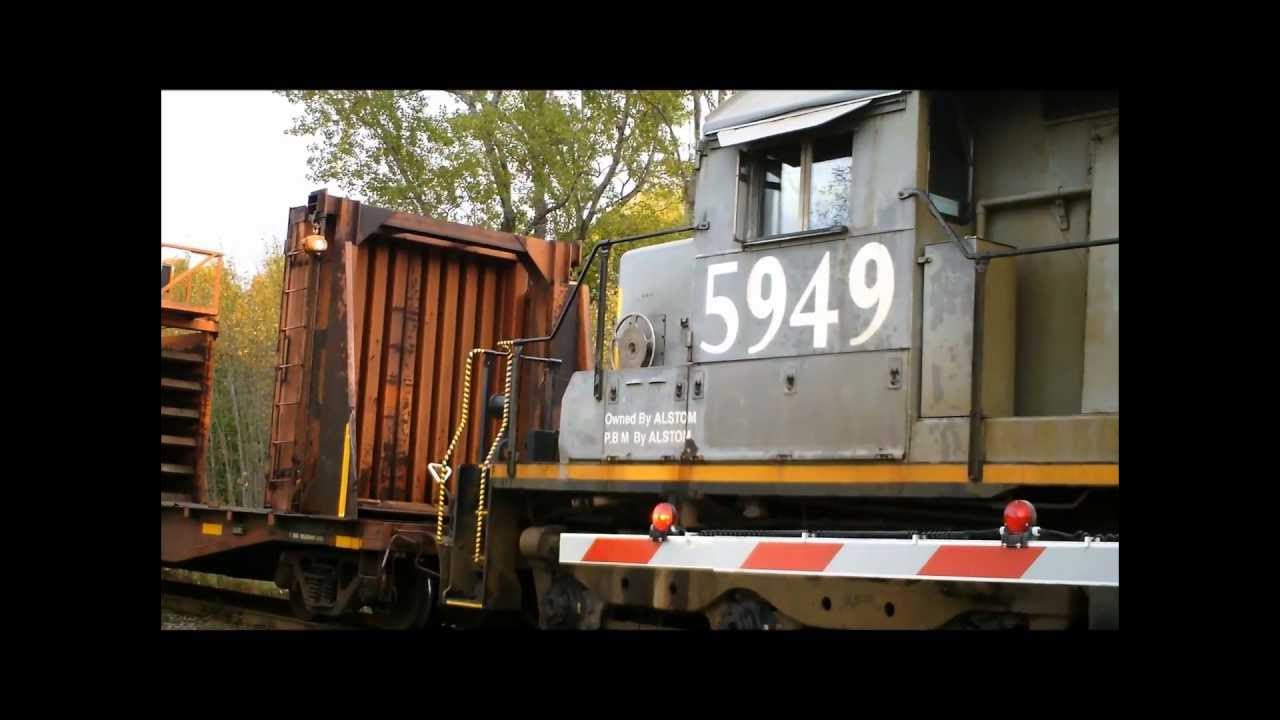 CN 8955, CN 8022, GEC Alsthom 5949 (Train 403/906) Rimouski Qc. (Mont-Joli SUB, MP.127.60) - YouTube