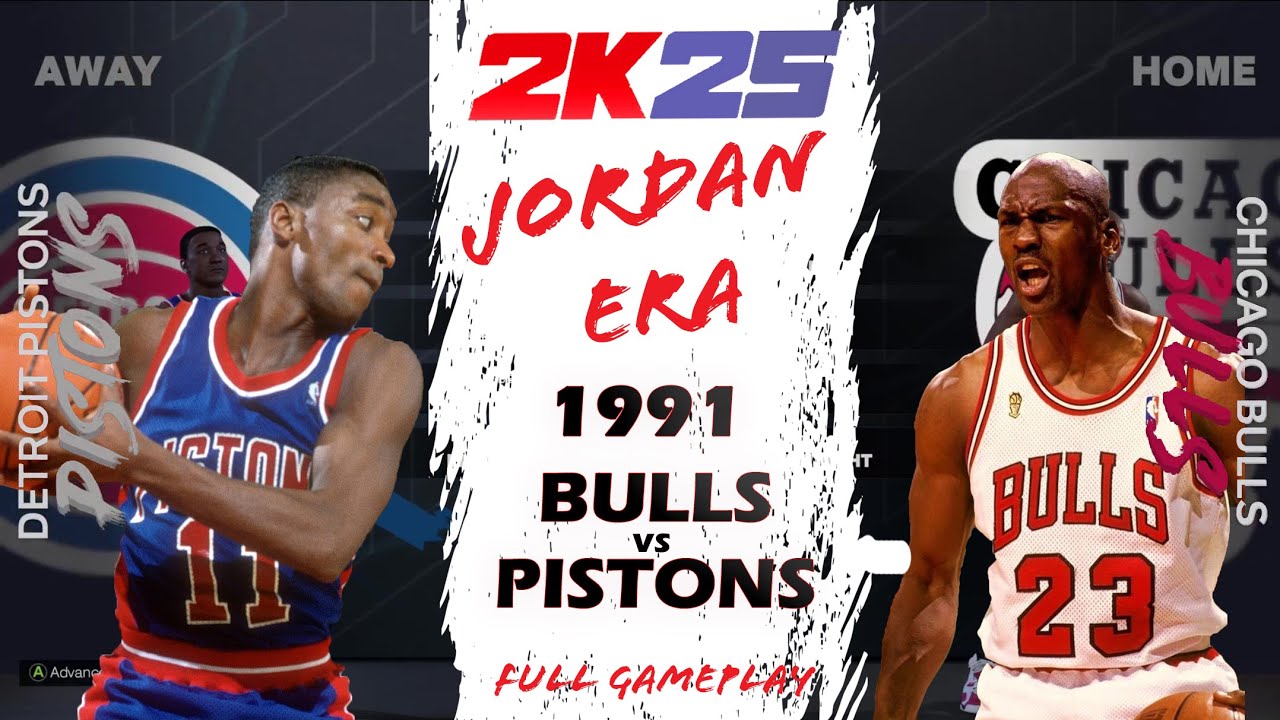 2K25 1st Look PISTONS vs BULLS - 1991 Jordan Era - Last Season vs BAD ...