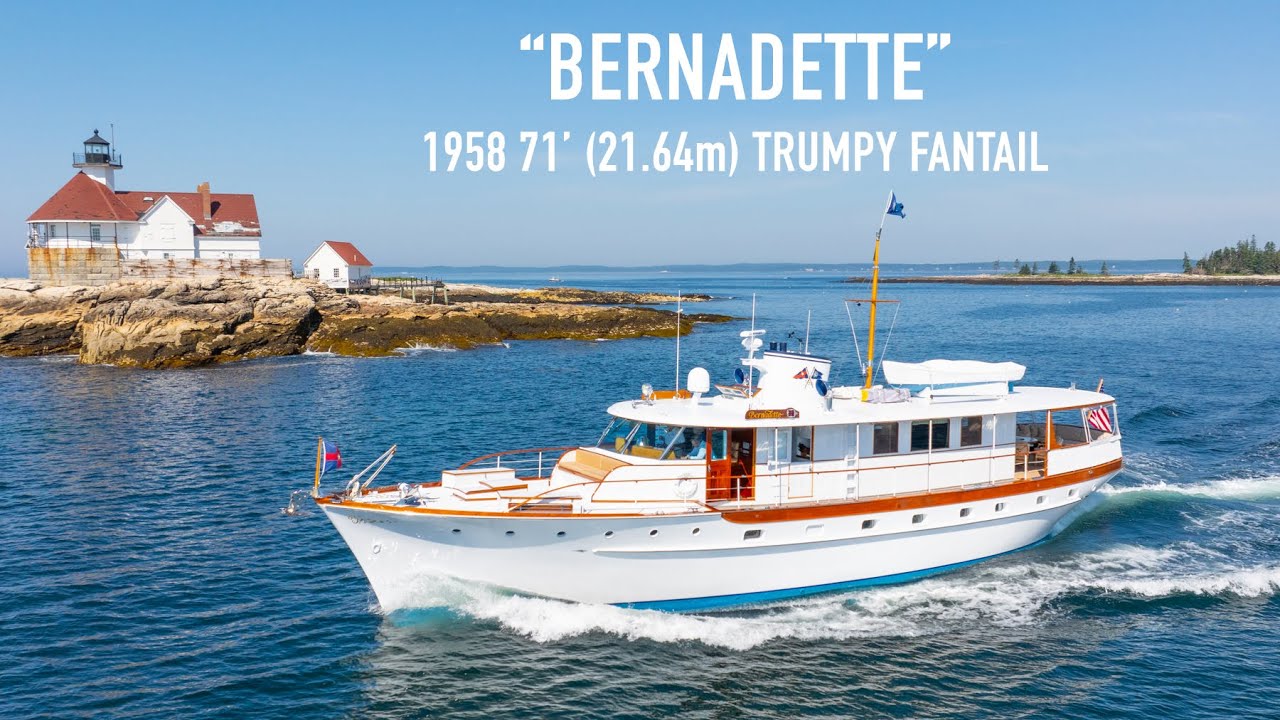 BERNADETTE | 1958 71' (21.64m) Trumpy Fantail - YouTube