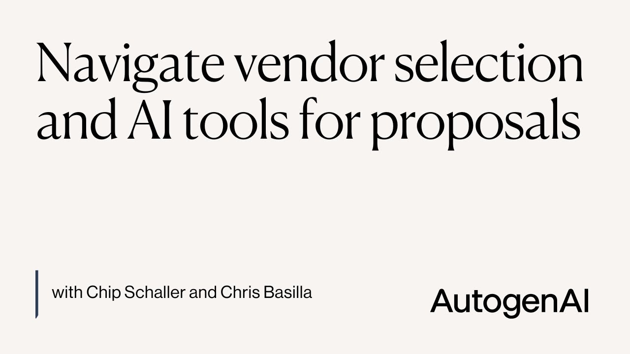 Navigating vendor selection and AI tools for proposals - YouTube