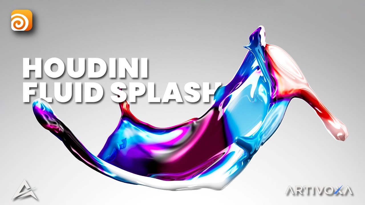 Houdini Tutorial | EASY COLORFUL FLUID SPLASH - YouTube