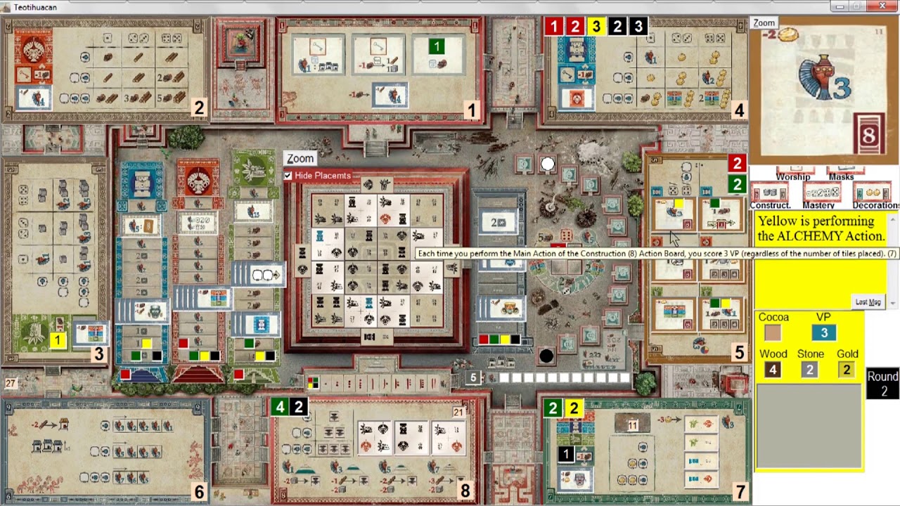 Teotihuacan: A Close 4-player Playthrough with 3 SOLO Bot Players - YouTube