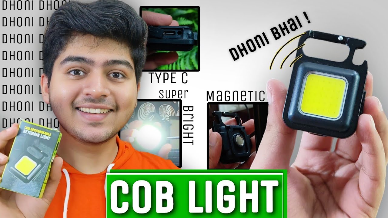 Super Bright COB Rechargeable Keychain Light | Magnetic Light with Stand - Dhoni wali Keychain ...