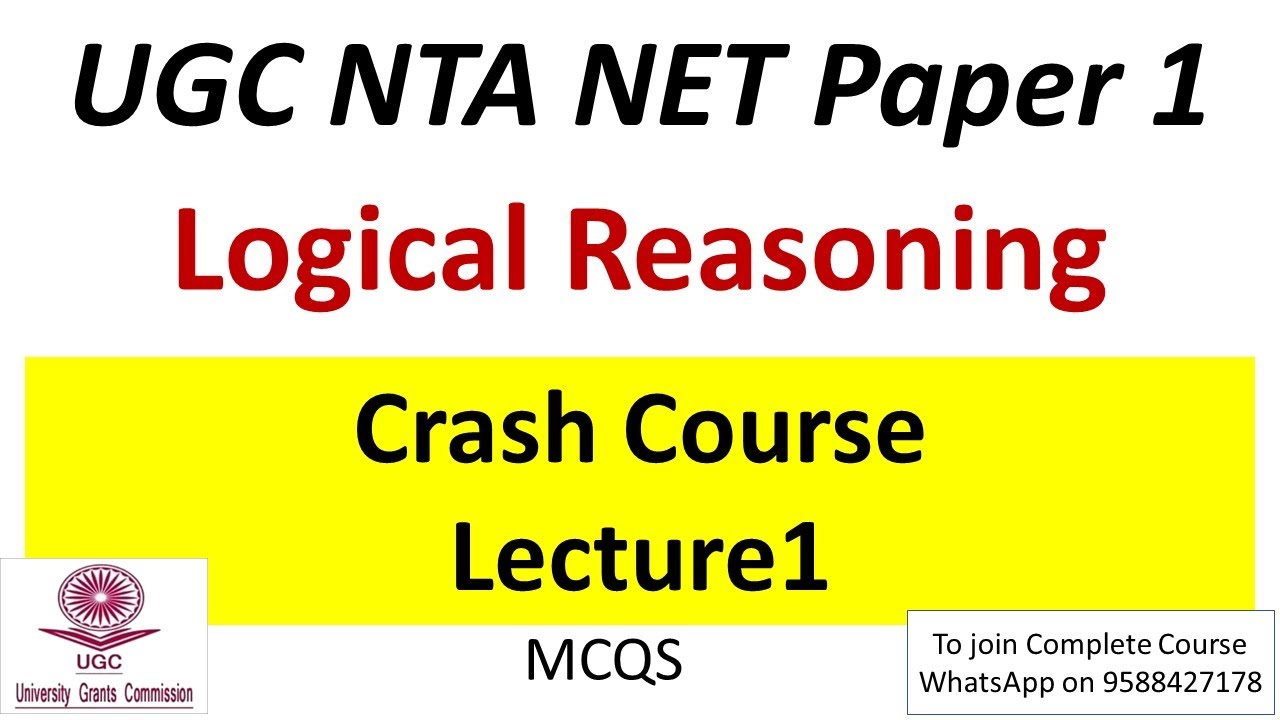 Logical Reasoning Crash Course Lecture 1 Ugc Net 2022 Paper 1 Youtube