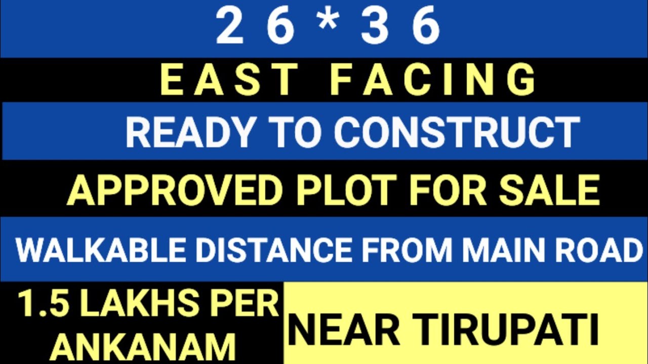26 ANKANAMS EAST FACING APPROVED PLOT FOR SALE NEAR TIRUPATI | 1.5 ...