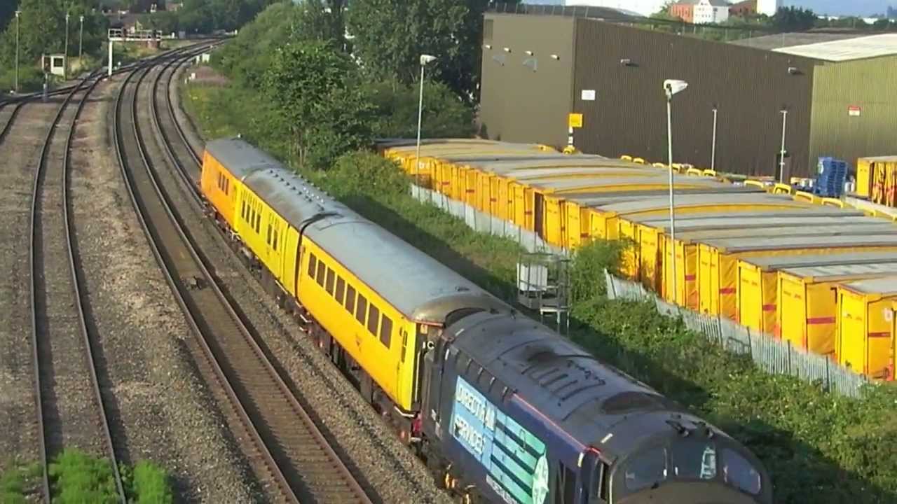 DRS 37667 AND DBSO 9714 ON 3Z18 TEST TRAIN AT GLOUCESTER ARD 170713 ...