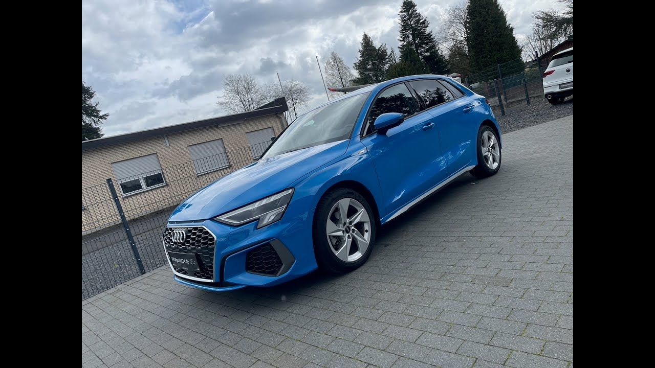 Audi A3 8Y Sportback S Line Sportpaket Turboblau - YouTube