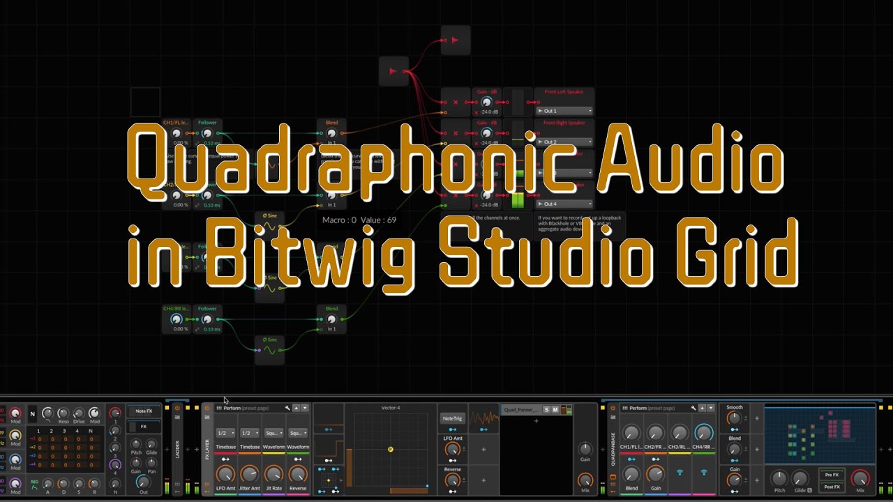Live Quadraphonic Mixing in Bitwig Studio - YouTube