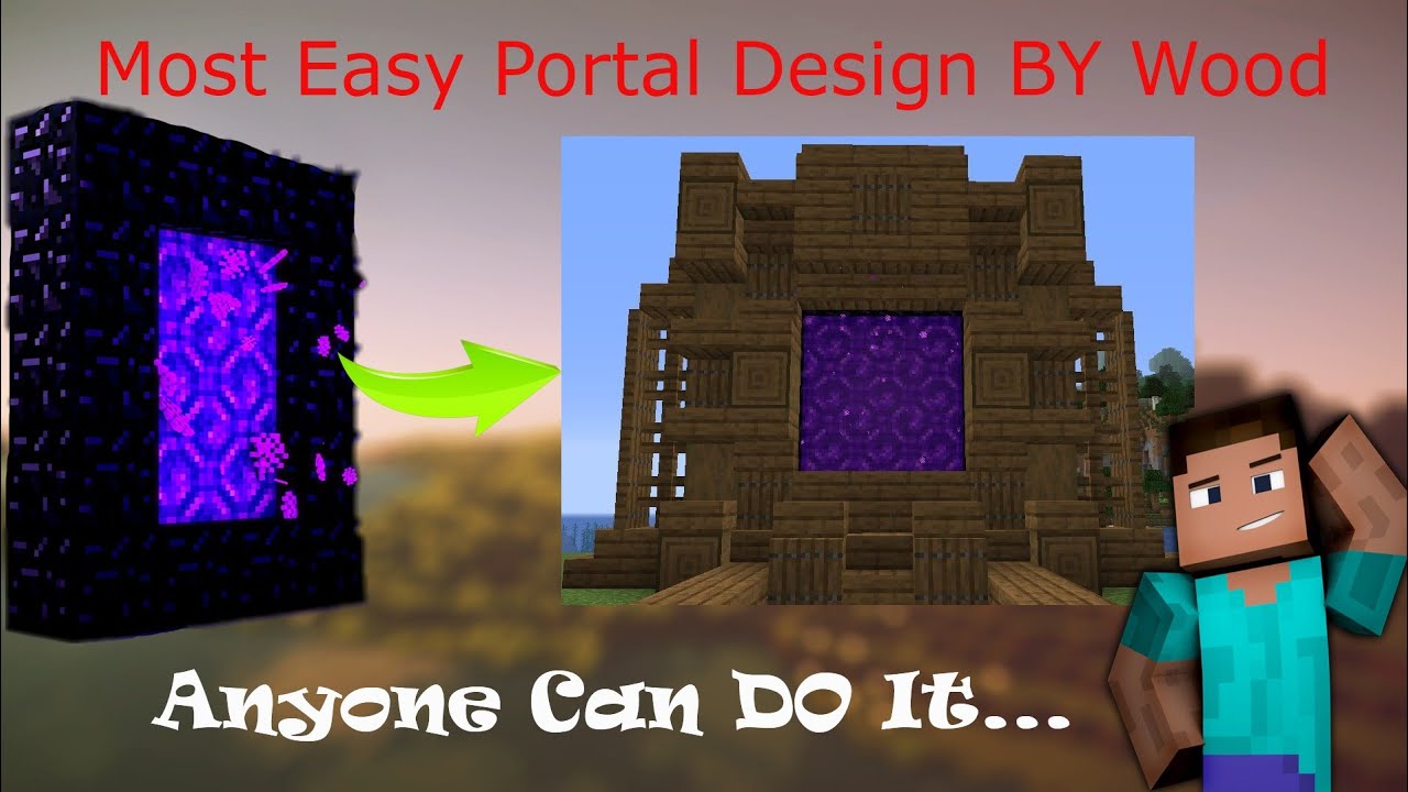 How To Make A Very Easy Simple & Beautiful Nether Portal Design In ...