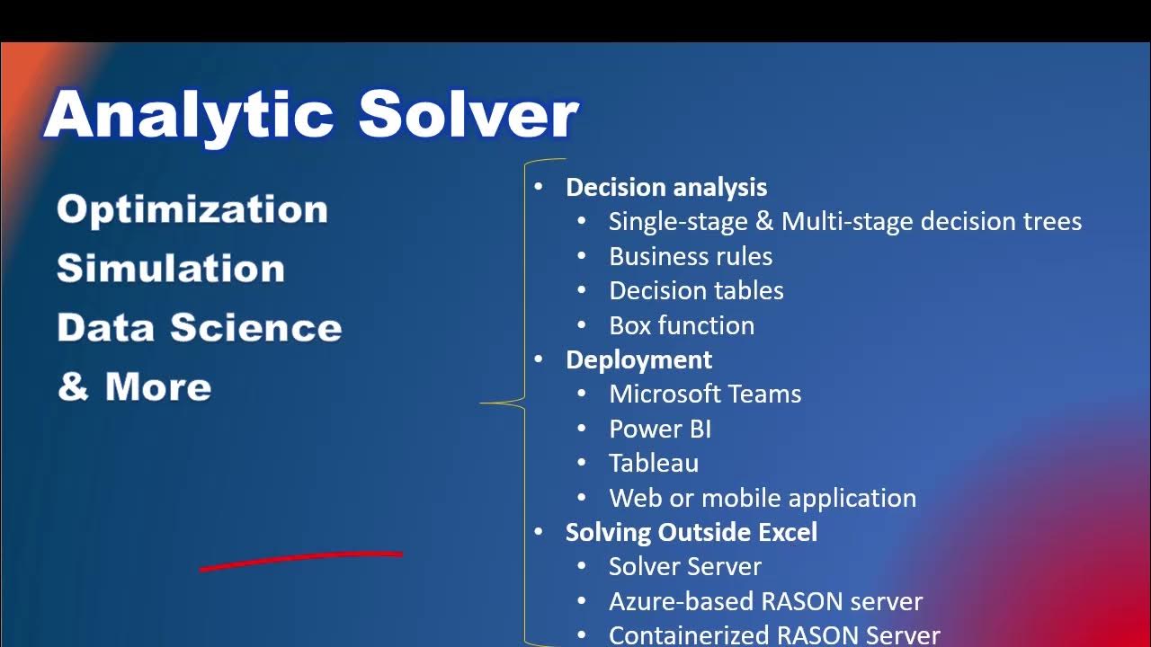 Analytic Solver Comprehensive - Your Decision Intelligence Companion ...
