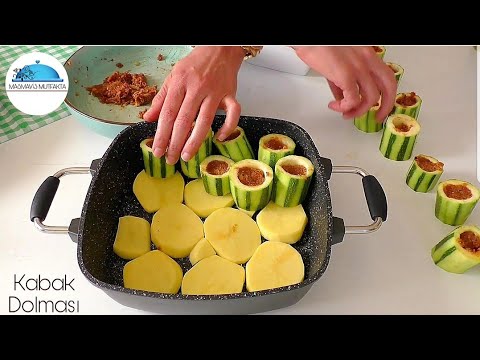 KABAK YEMEYENLERİN BİLE BAYILDIĞI ETLİ KABAK DOLMASI ✔ARTAN KABAKLA FIRINDA MÜCVER YAPTIM👌💯💯💯💯