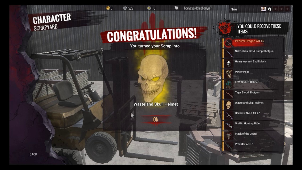 H1Z1 KOTK | SCRAPYARD: Wasteland Skull Helmet DROP - YouTube
