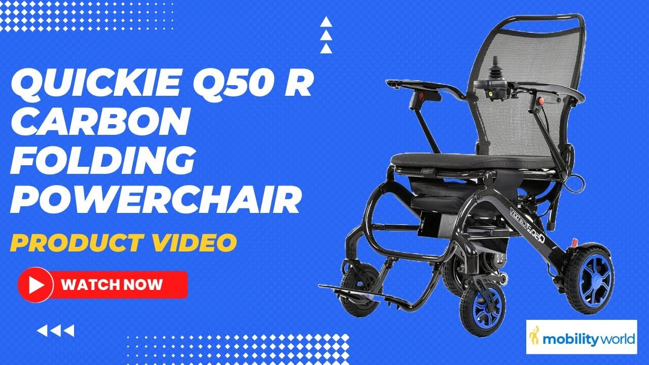 Mobility World Ltd UK - Quickie Q50 R Carbon Folding Powerchair - YouTube